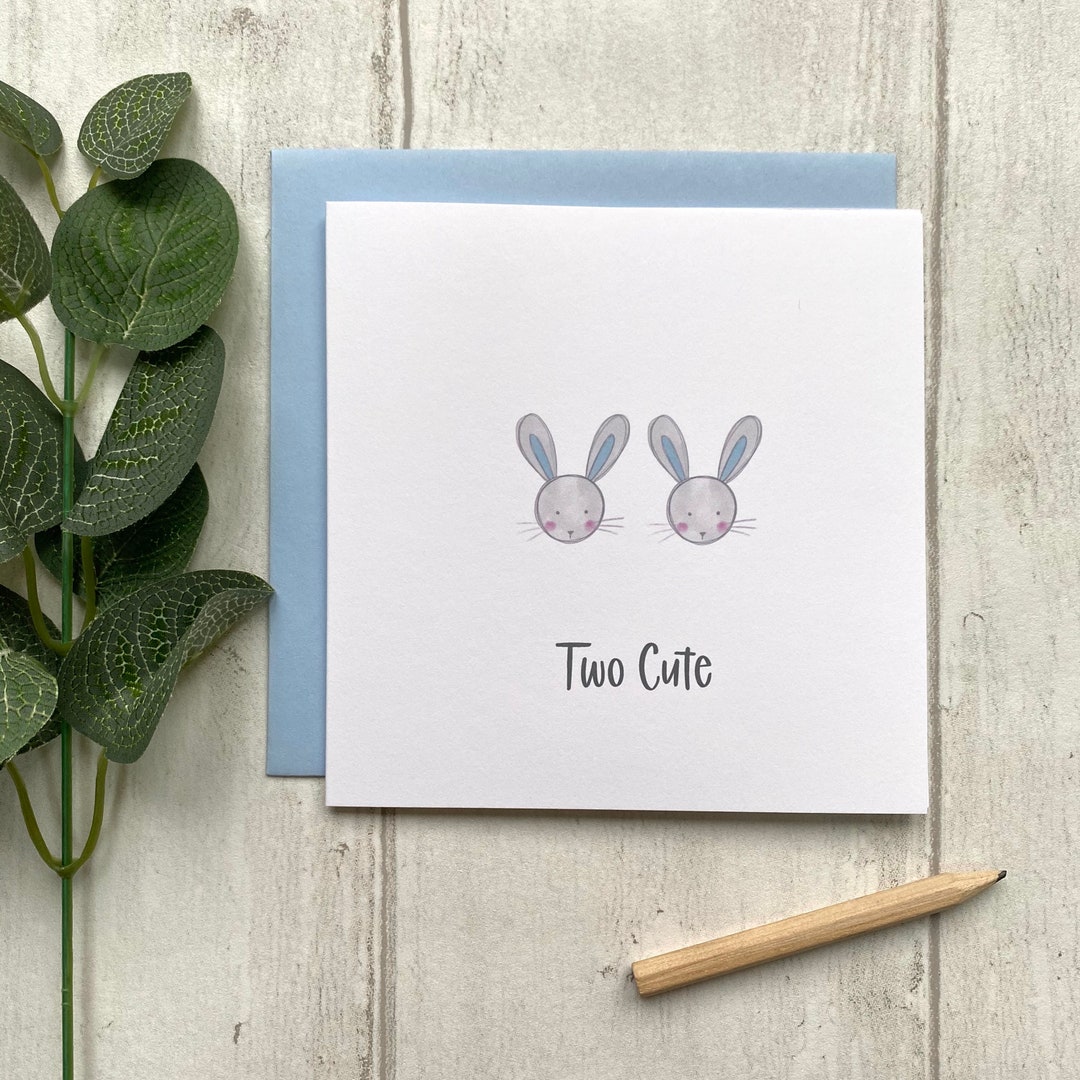 Two Cute Twins Card | Newborn Twins Card | Baby Twins | Twin Baby Card ...
