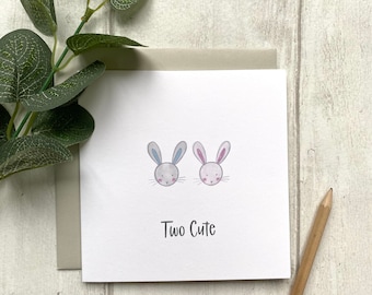 Two Cute Twins Card | Newborn Twins Card | Baby Twins | Twin Baby Card ...