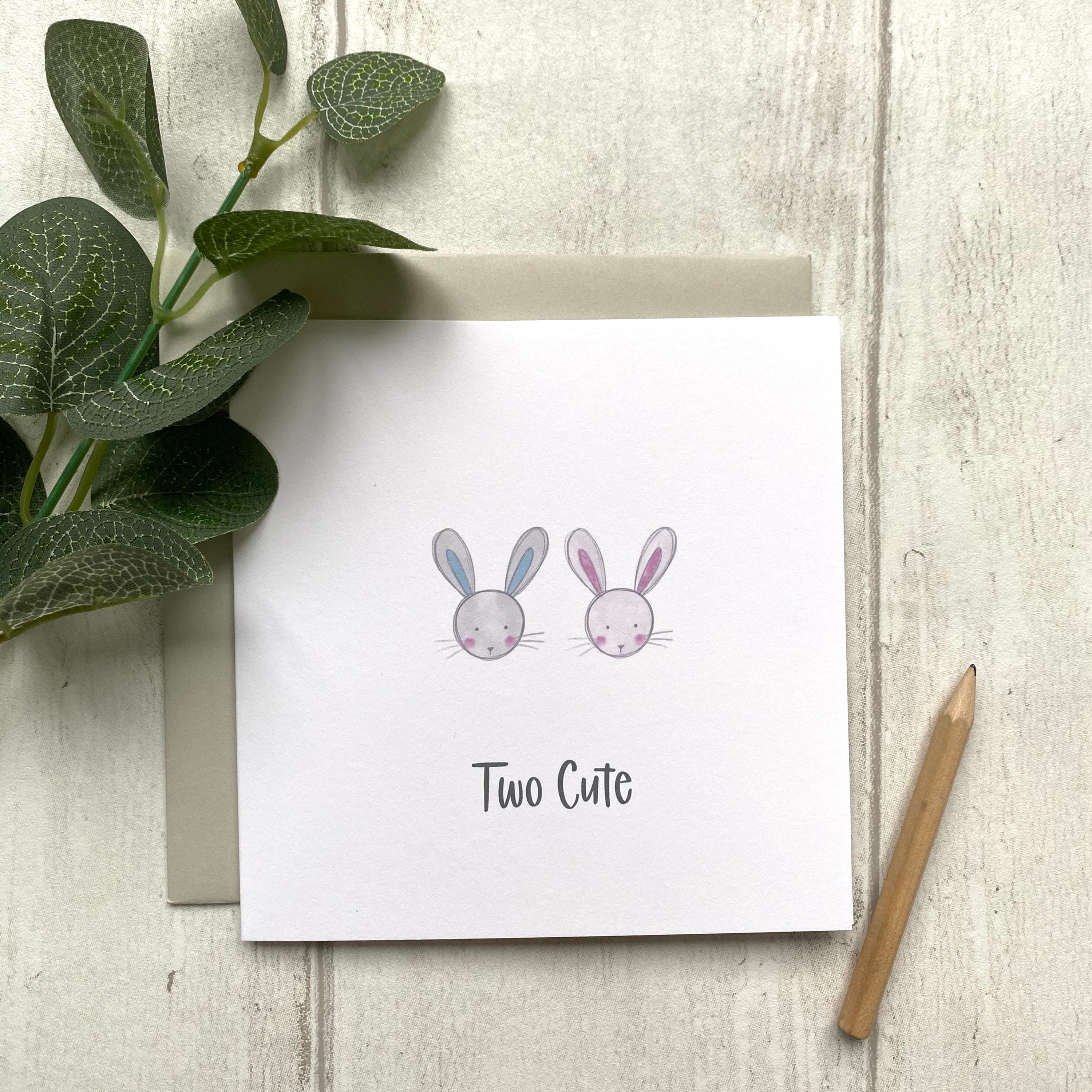 Two Cute Twins Card | Newborn Twins Card | Baby Twins | Twin Baby Card ...