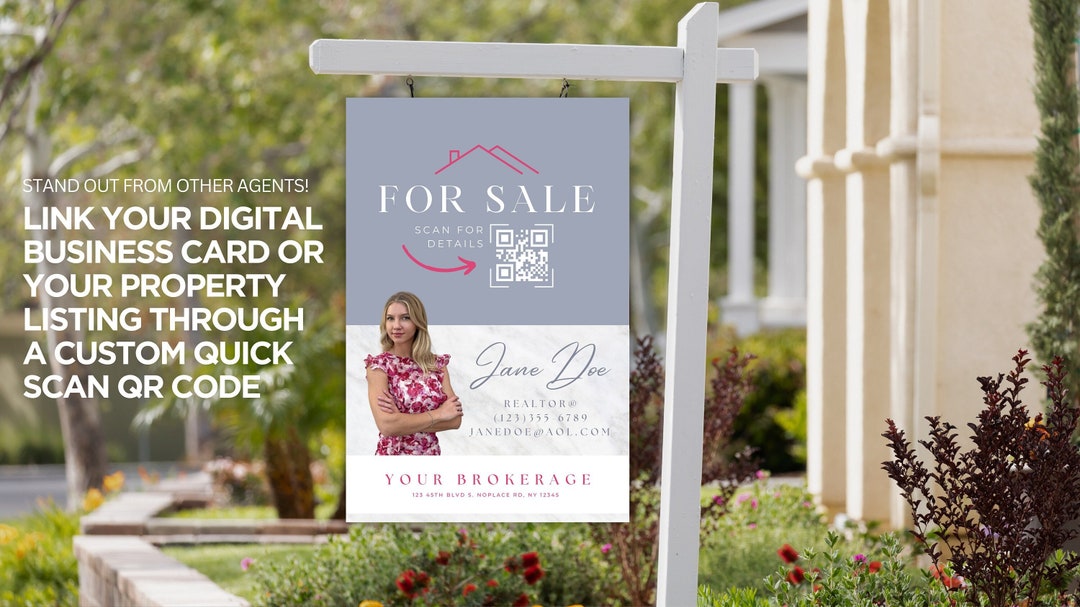 QR Code Real Estate Sign | Property Sign | for Sale Sign | Realtor Sold ...
