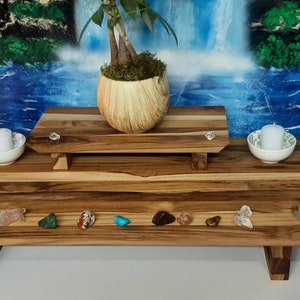 Altar Table, 2 Set, 2 Tier Altar Table, Crystal Shelf, Small Space ...