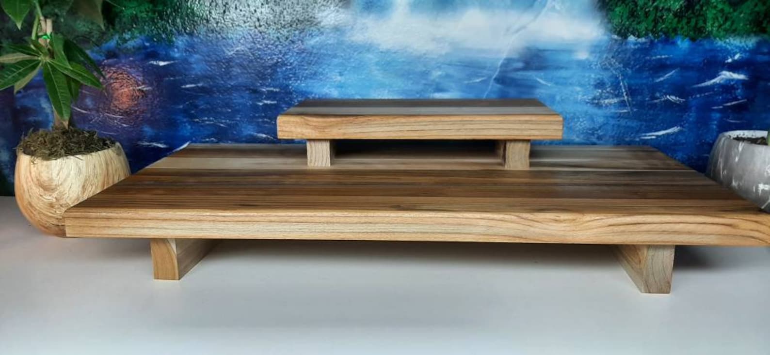 2 Altar Table Set Straight Side 2 Tier Altar Tables Teak - Etsy