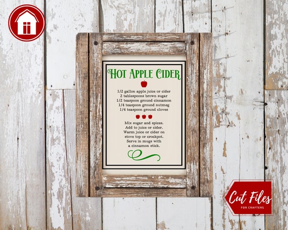 Hot Apple Cider Svg-apple Cider Svg-recipe Svg-farmhouse - Etsy