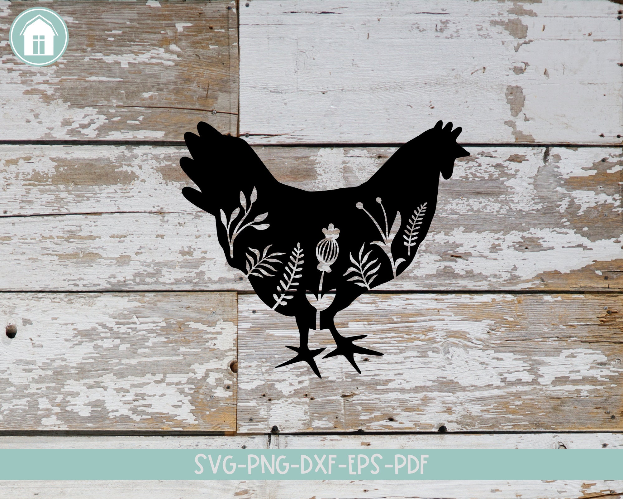 Floral Hen SVG-Hen Mandala Svg-Farmhouse Hen Silhouette Svg clip art ...