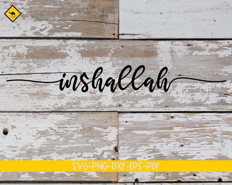 Inshallah Svg-arabic Svg Saying-arab Svg, Dxf, Png, Eps, Pdf Instant ...