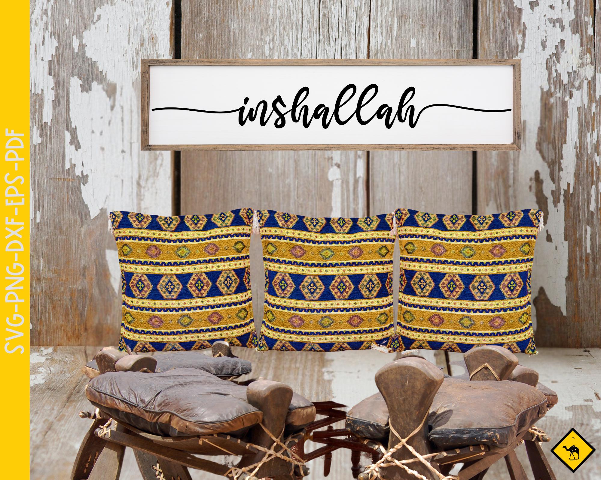 Inshallah Svg-arabic Svg Saying-arab Svg, Dxf, Png, Eps, Pdf Instant ...