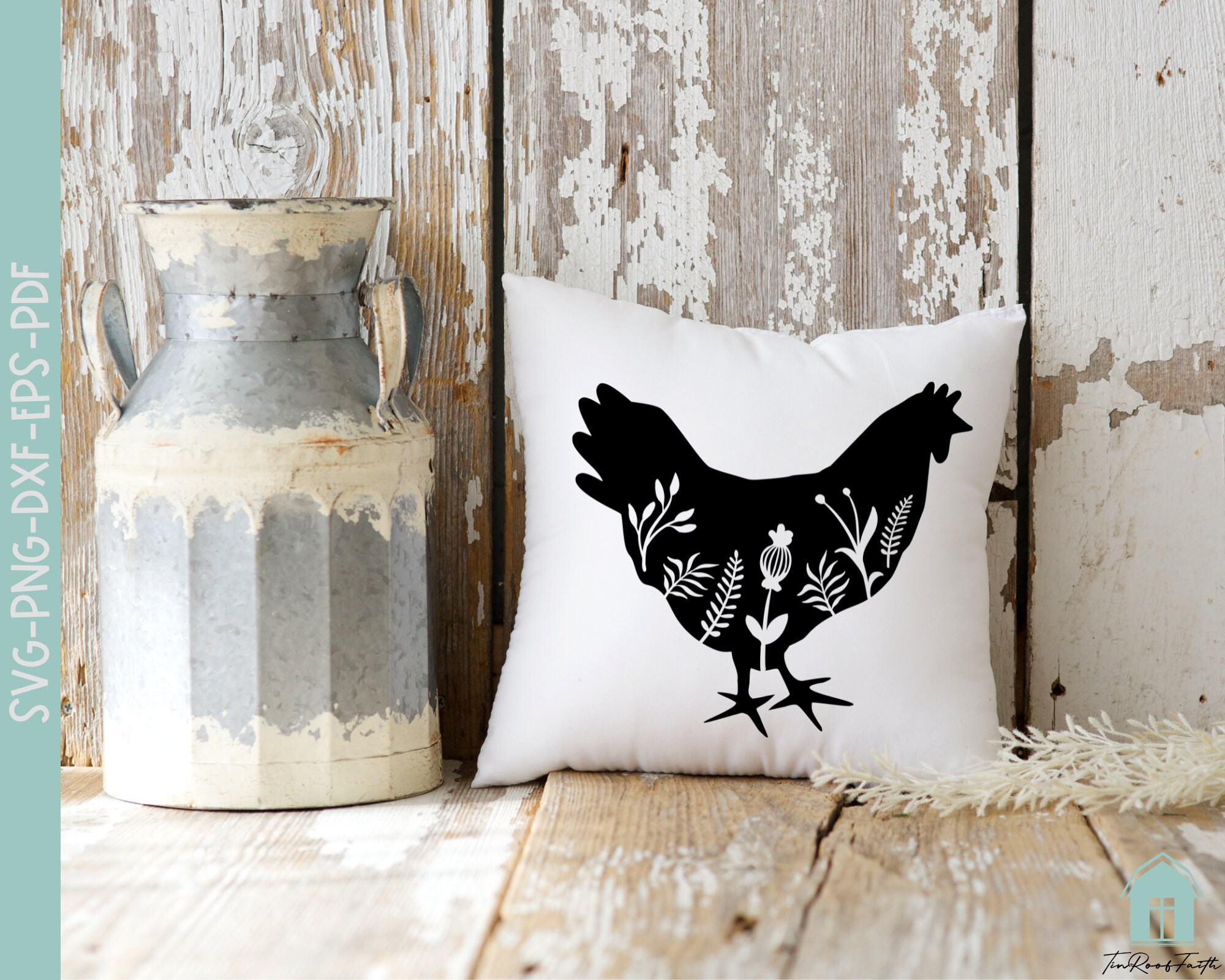 Floral Hen SVG-Hen Mandala Svg-Farmhouse Hen Silhouette Svg clip art ...