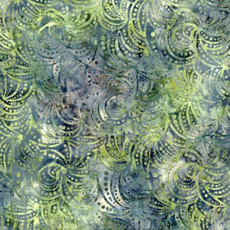 Batik Leaf Coral Swirls Shapes and Dot B1798-LEAF Tonga Windsong Wing ...