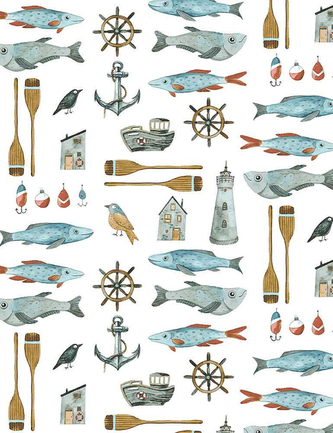 Hook Line and Sinker - CARP-E DIEM Fish Fabric- 1801 - Dear Stella ...
