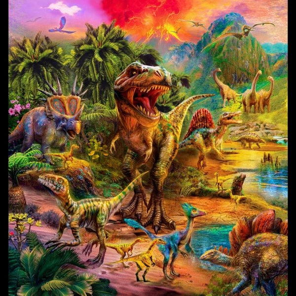 Dinosaur Fabric Panel for Quilting - Etsy