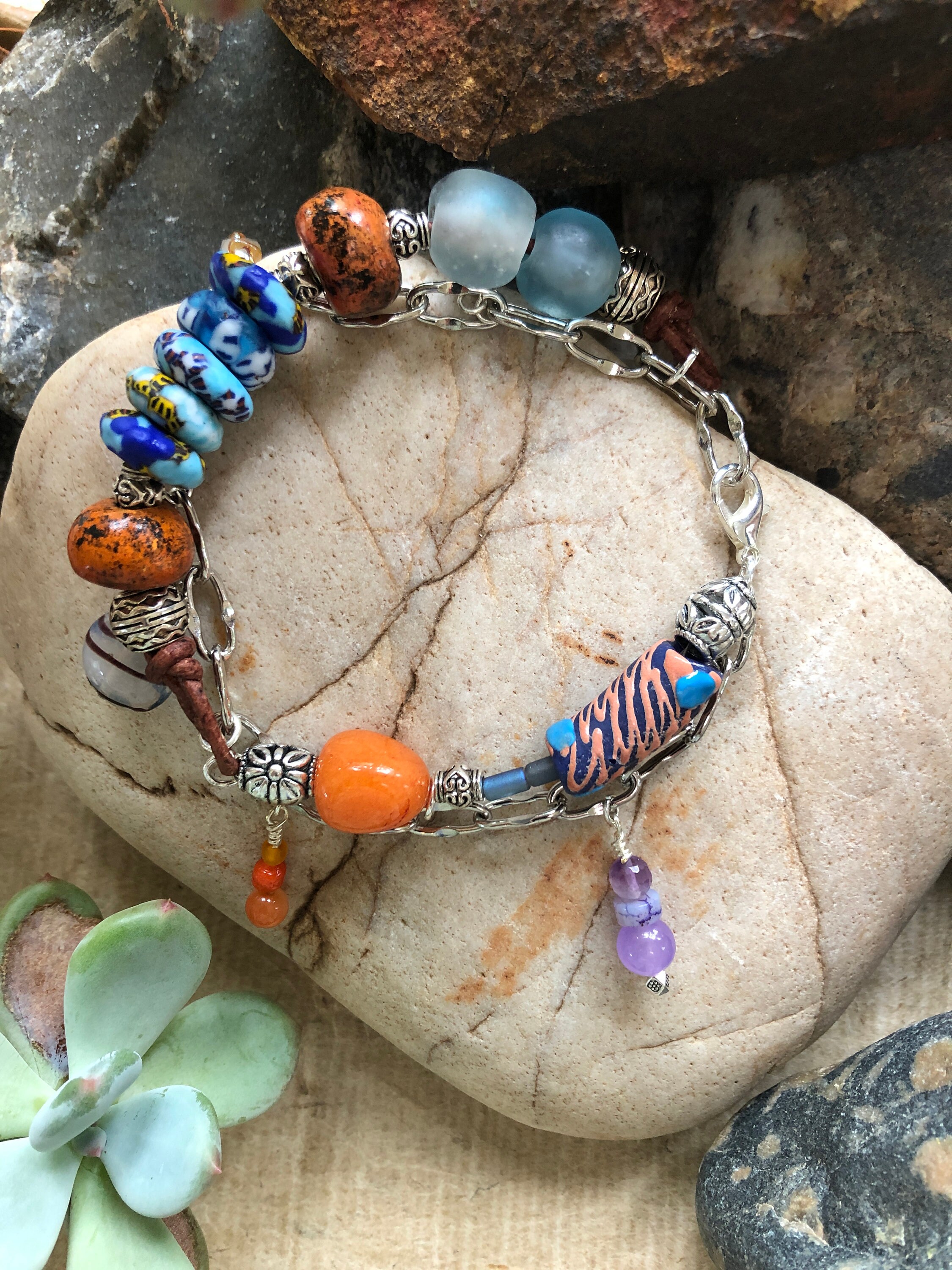 Large Beaded Bracelet. Bracelet for Women. Women's - Etsy