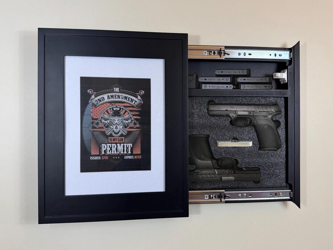 Gun Storage Picture Frame With Lock | Hidden Gun Concealment | Secret ...