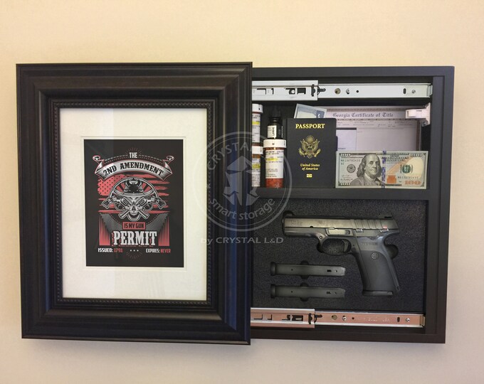 Hidden Storage Photo Frame for Gun and Valuables 20 In. X 17 In. With ...