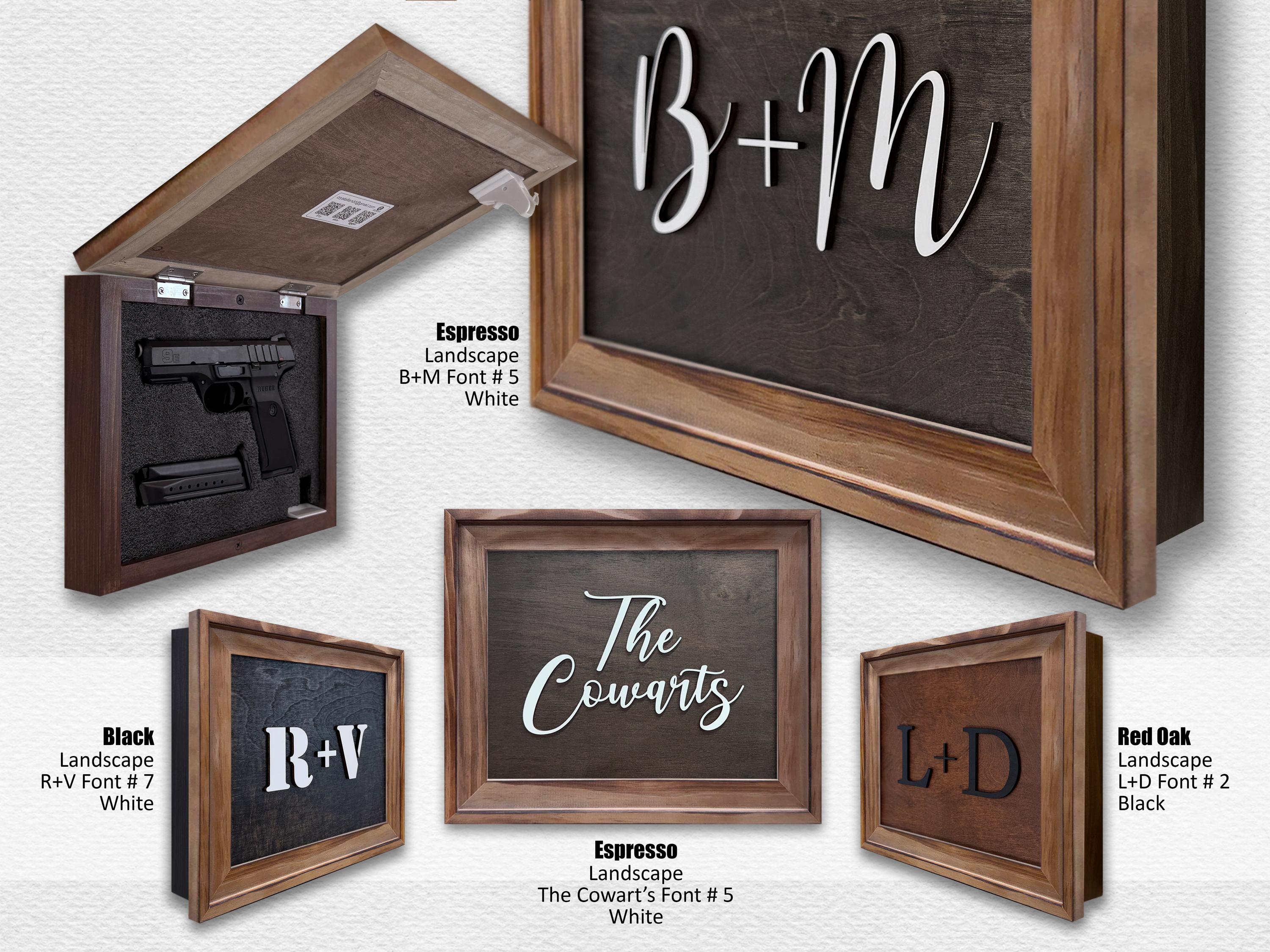 Hidden Gun Storage Wall Art Personalized Concealment Case With 3D ...
