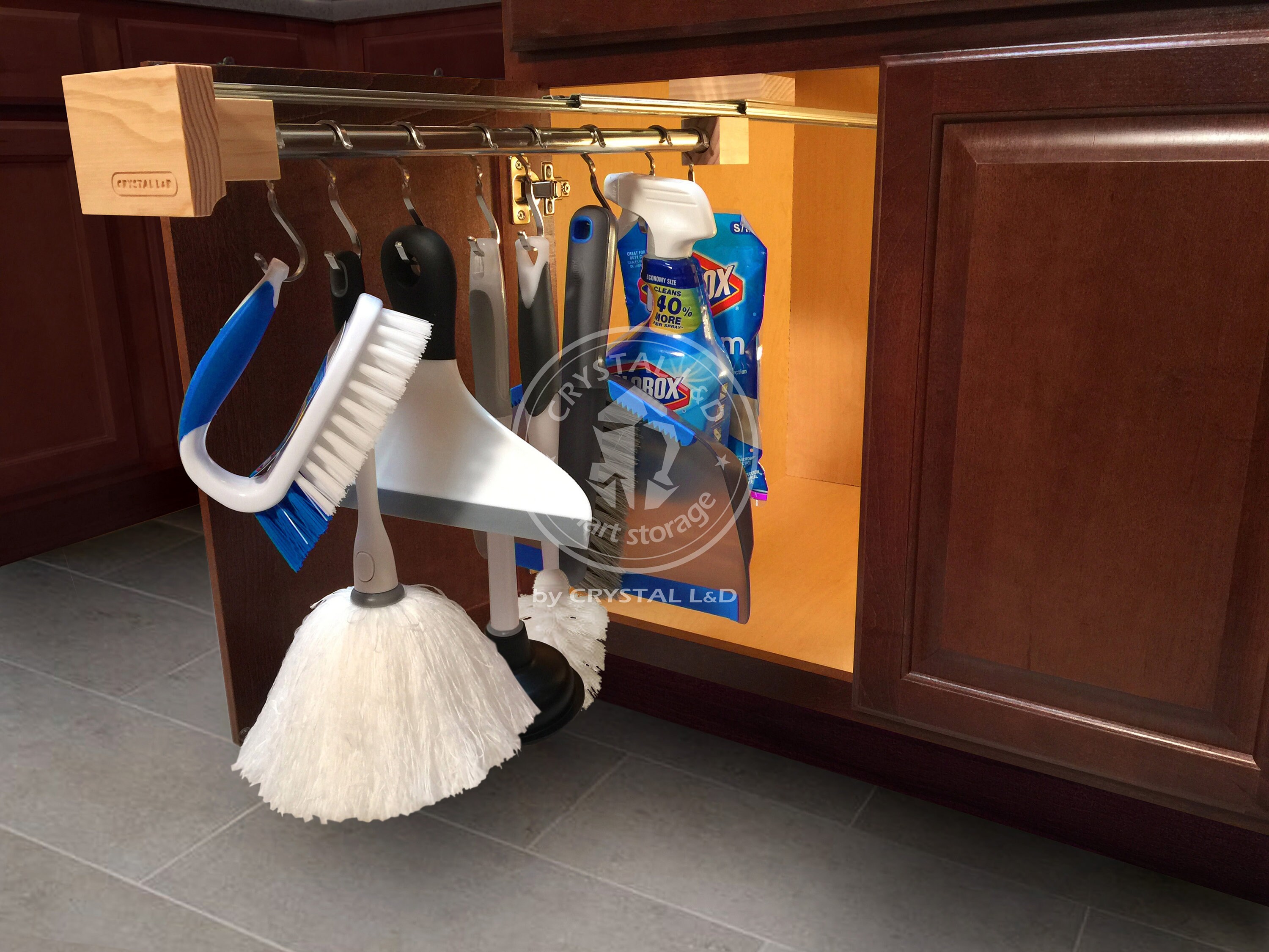 Multi-use Pull Out Cabinet Organizer - Kitchen Utensils, Cleaning ...