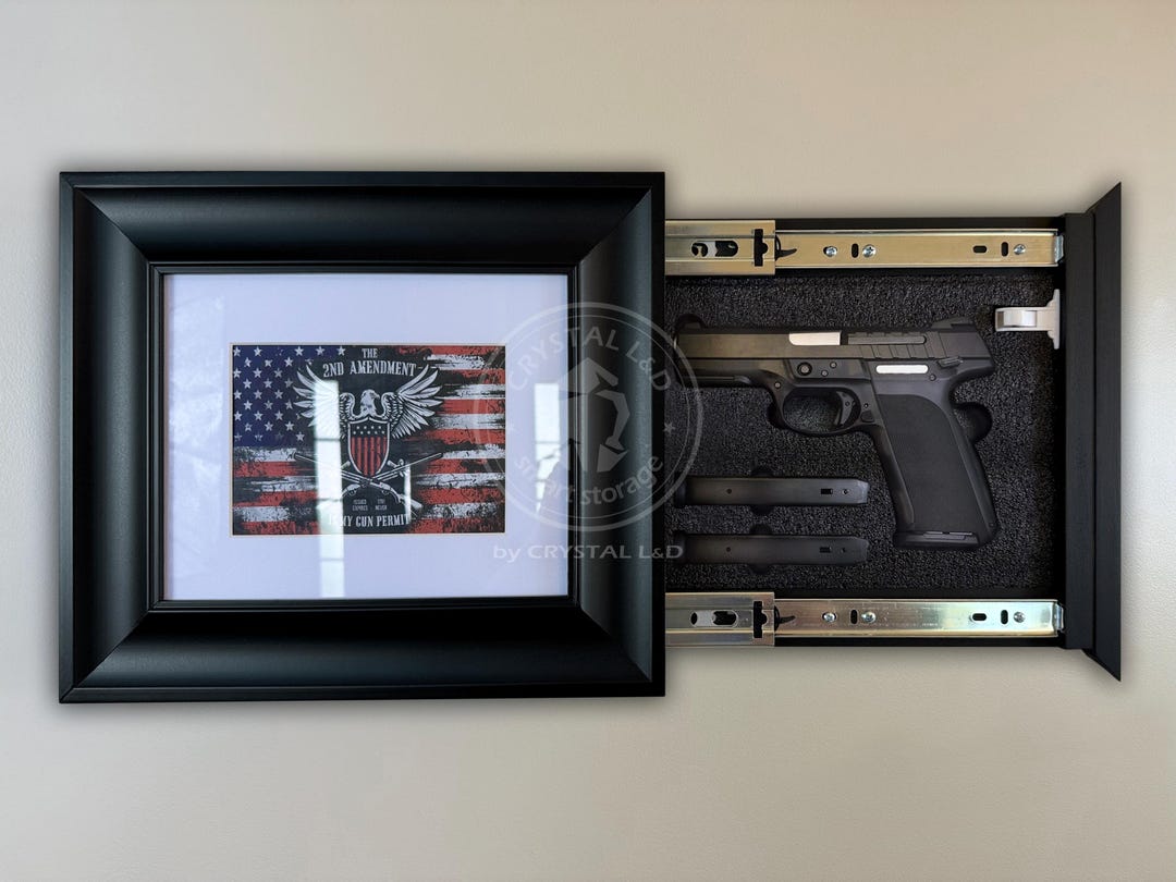 Gun Storage Picture Frame With Lock | Hidden Gun Concealment | Secret ...