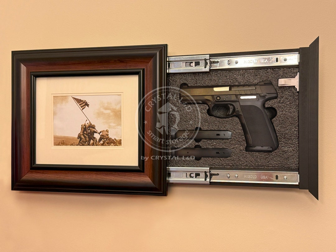 Gun Storage Picture Frame With Lock | Hidden Gun Concealment | Secret ...