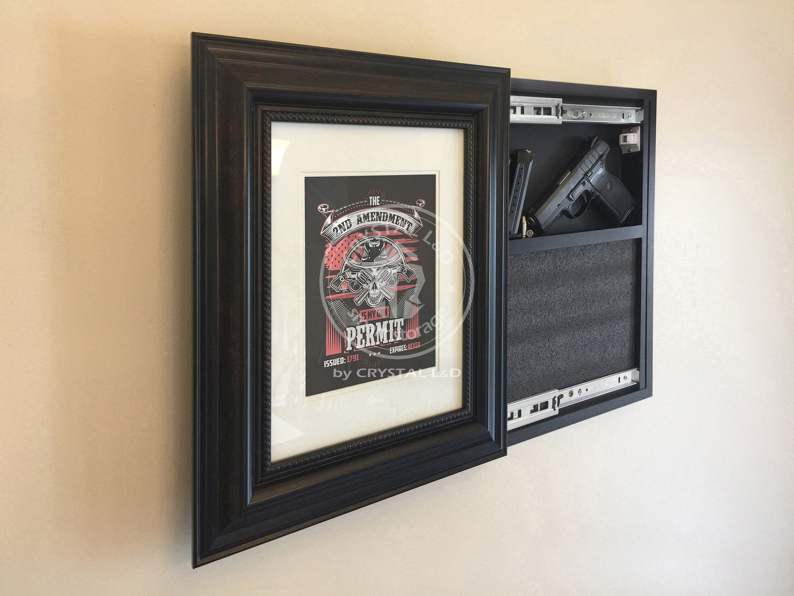 Hidden Storage Photo Frame for Gun and Valuables 20 In. X 17 In. With ...