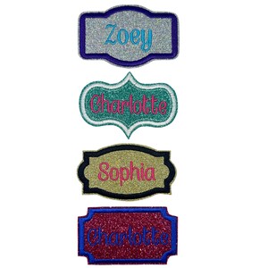 Custom Personalized Name Patch - Embroidered Sparkling Glitter - Iron ...