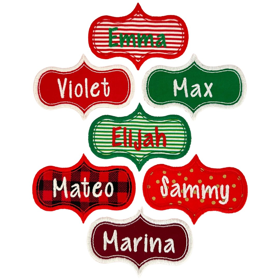 Christmas Stocking Name Patch - Custom Personalized Embroidered Iron on ...