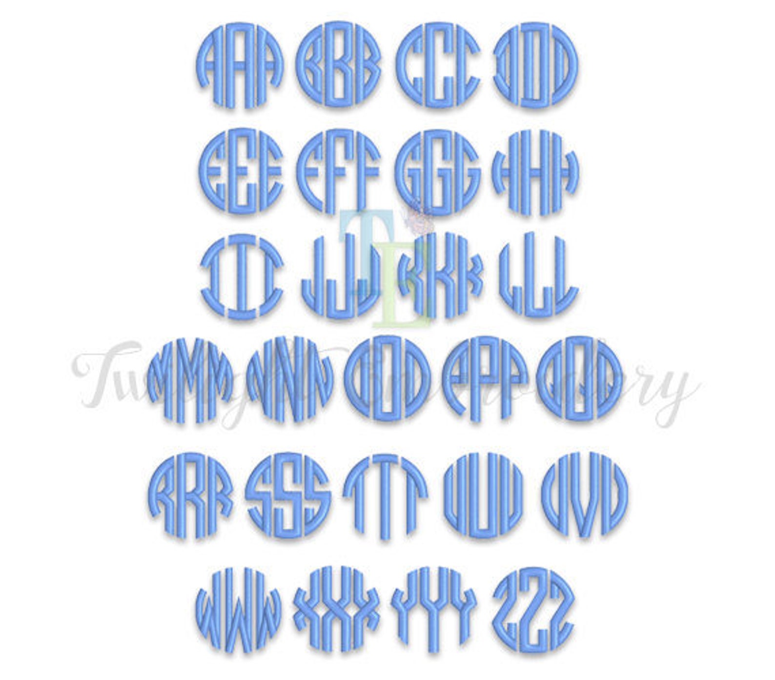 Custom Personalized Embroidered Circle Monogram Initial Name | Etsy