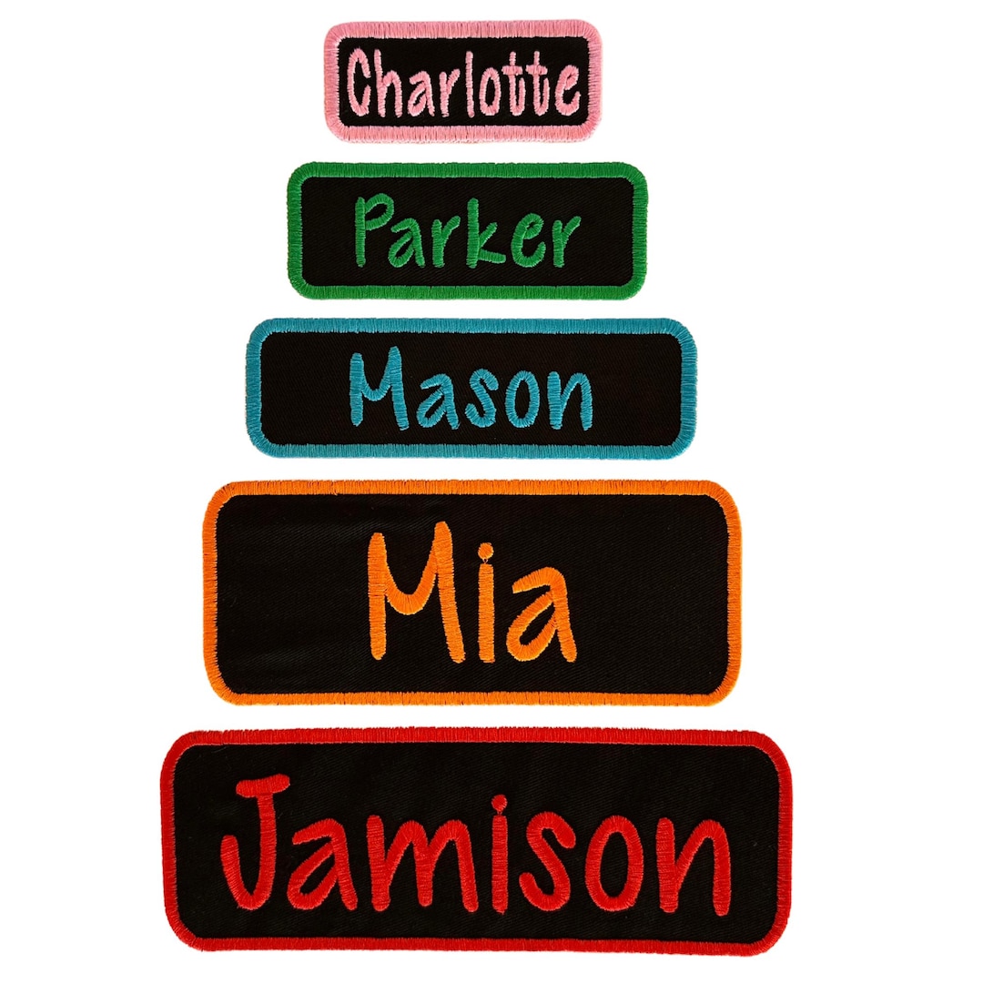 Custom Embroidered Personalized Name Patch Tag - Iron on or Sew on ...