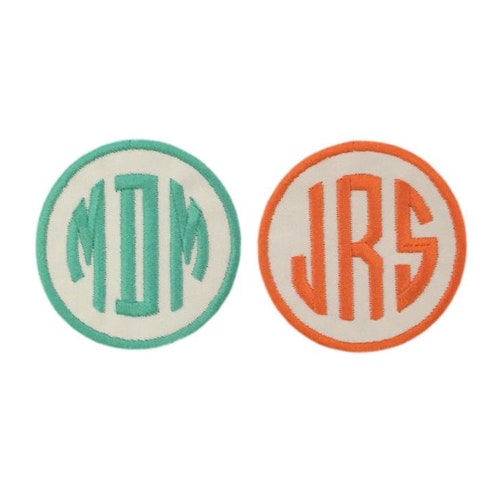 Custom Embroidered Circle Monogram Name Patch Tag Iron on or - Etsy