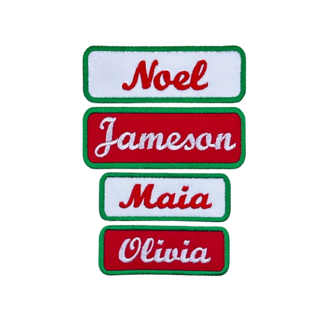 Custom Personalized Christmas Name Tag Patch -for Christmas Stockings ...