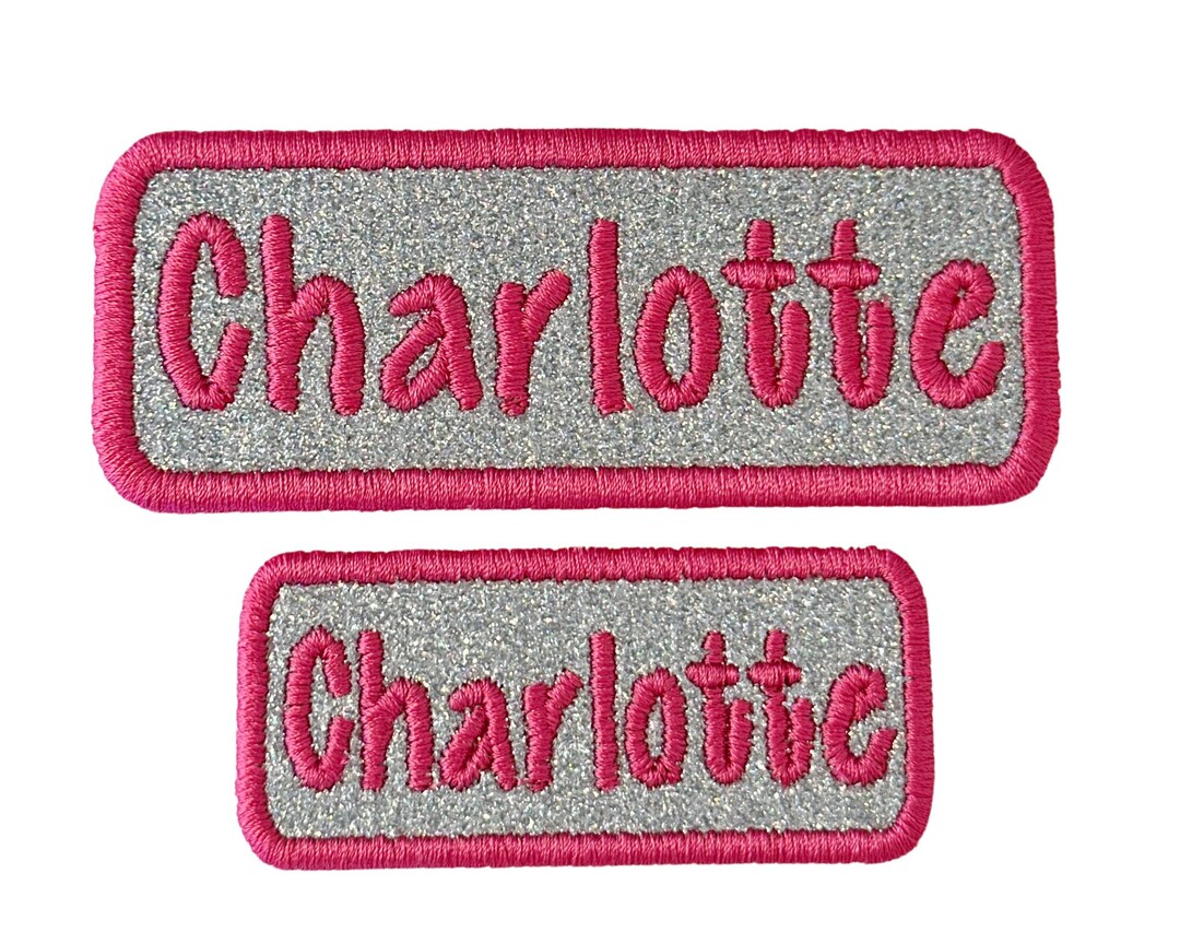 Custom Personalized Glitter Name Patches - Matching Set of 2 - Iron on ...