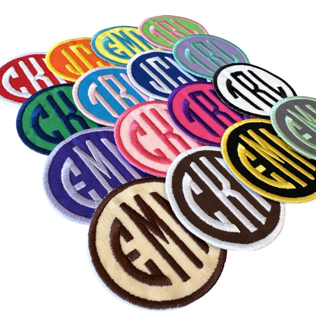 Custom Embroidered Monogram Patch - Iron on or Sew On, 3