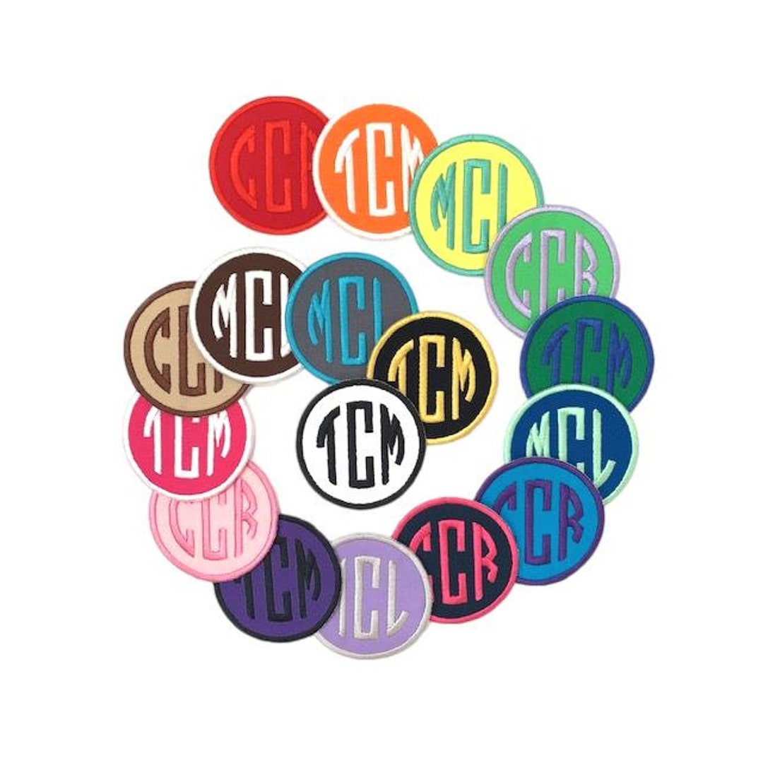 Custom Personalized Circle Monogram Initials Name Patch- 3" X 3" - for ...