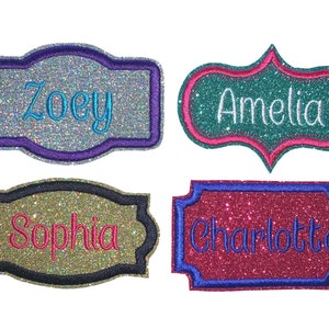 Custom Personalized Name Patch Embroidered Sparkling Glitter | Etsy