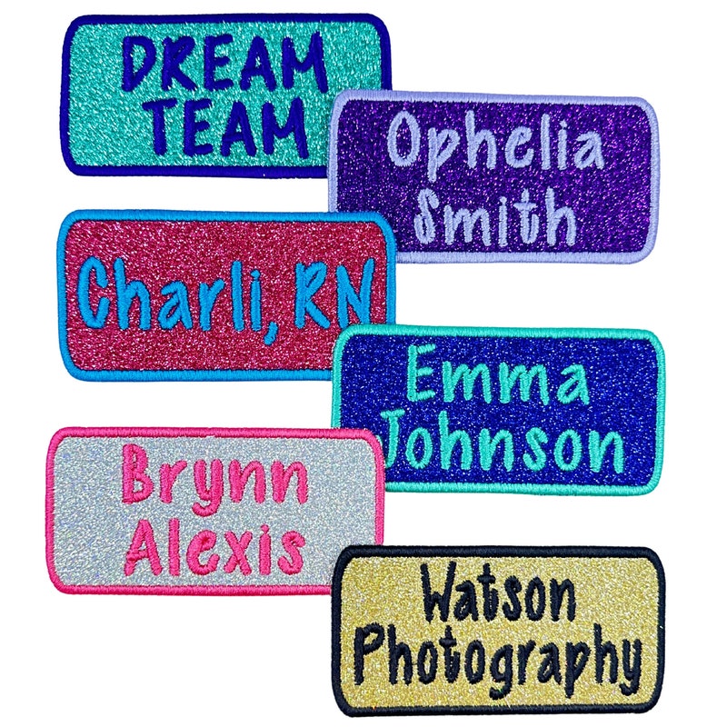 Custom Text Glitter Patch - Etsy