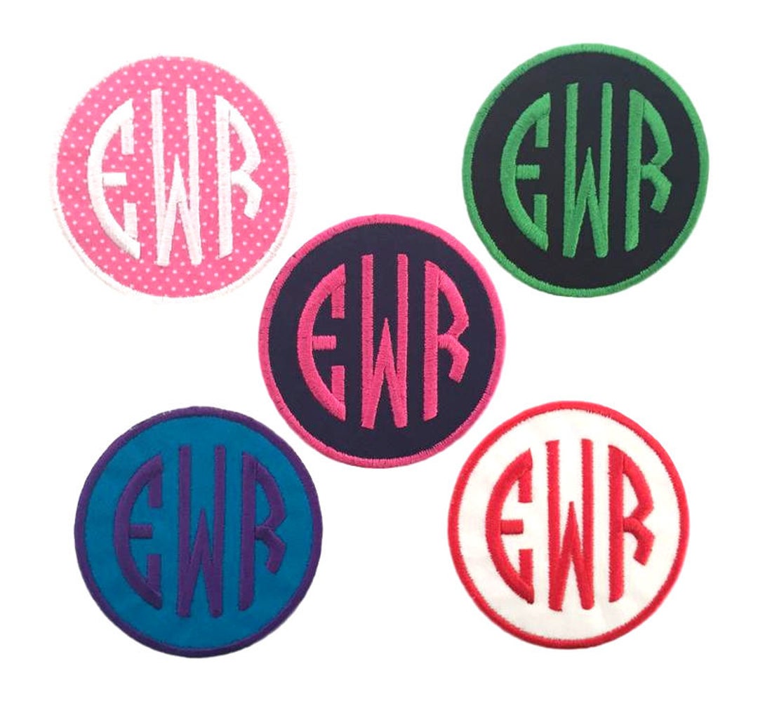 Custom Personalized Embroidered Circle Monogram Initial Name Patch - 3 ...