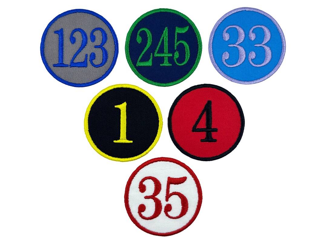 Custom Number Patch -iron on or Sew on - Choose Your Colors - for ...