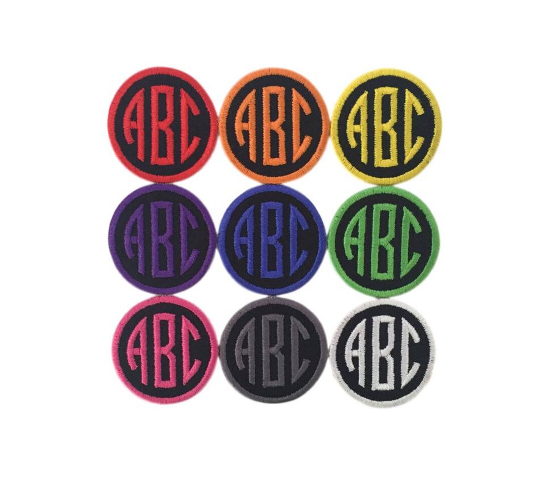 Custom Embroidered Circle Monogram Initial Name Patch - Choose Patch ...