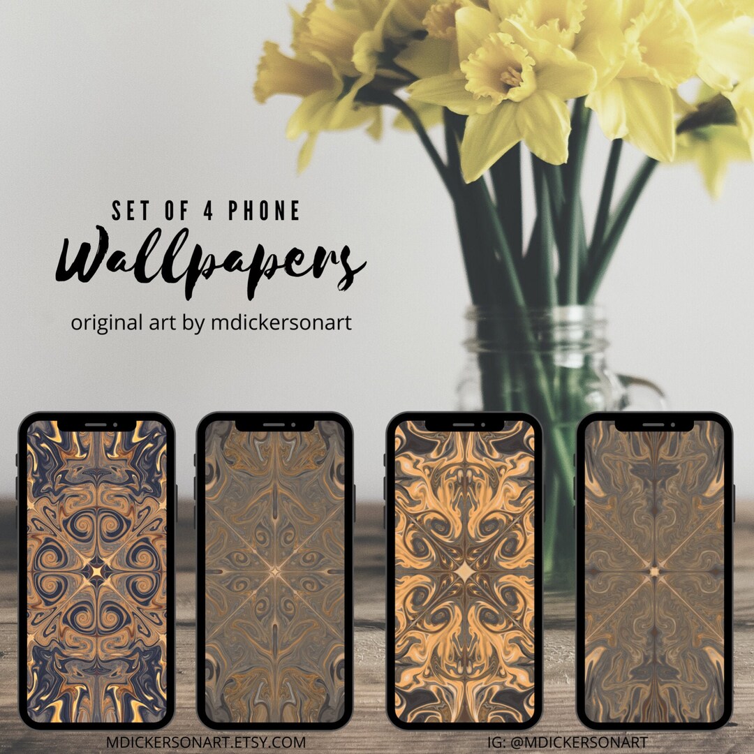 4 Abstract Art Phone Screen Saver Wallpaper Set | Home Screen | Lock ...