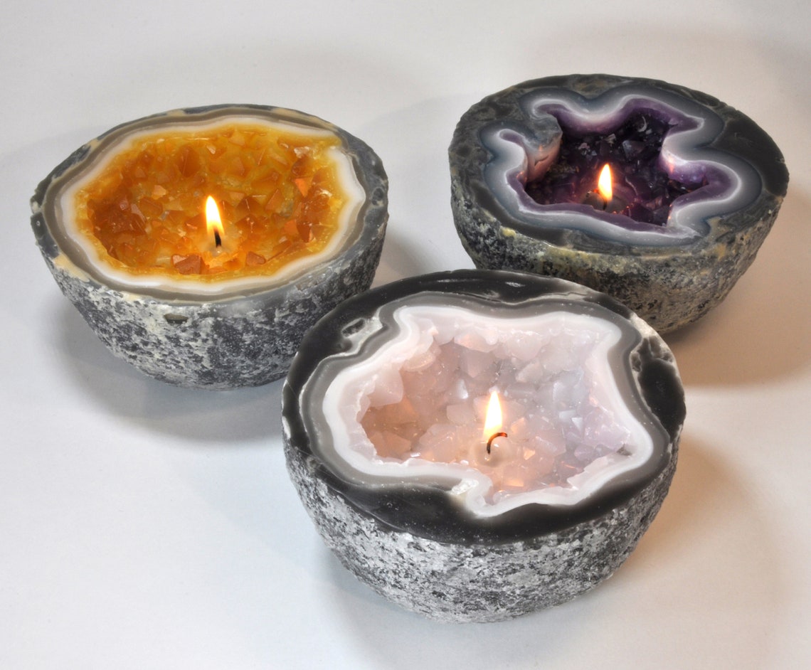 Vela de cuarzo Crystal Geode | Etsy