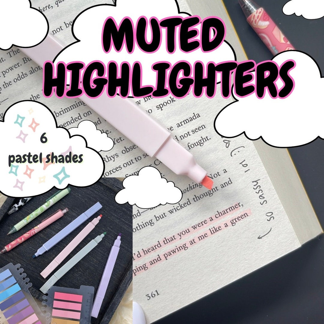 MUTED HIGHLIGHTERS 6| Pastel Highlighters | Book Annotation ...