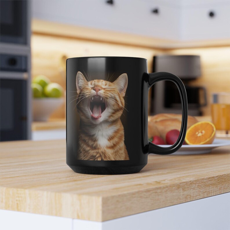 Custom Funny Cat Mug Sleepy Cat Design Gift for Cat Mom Tabby Persian ...
