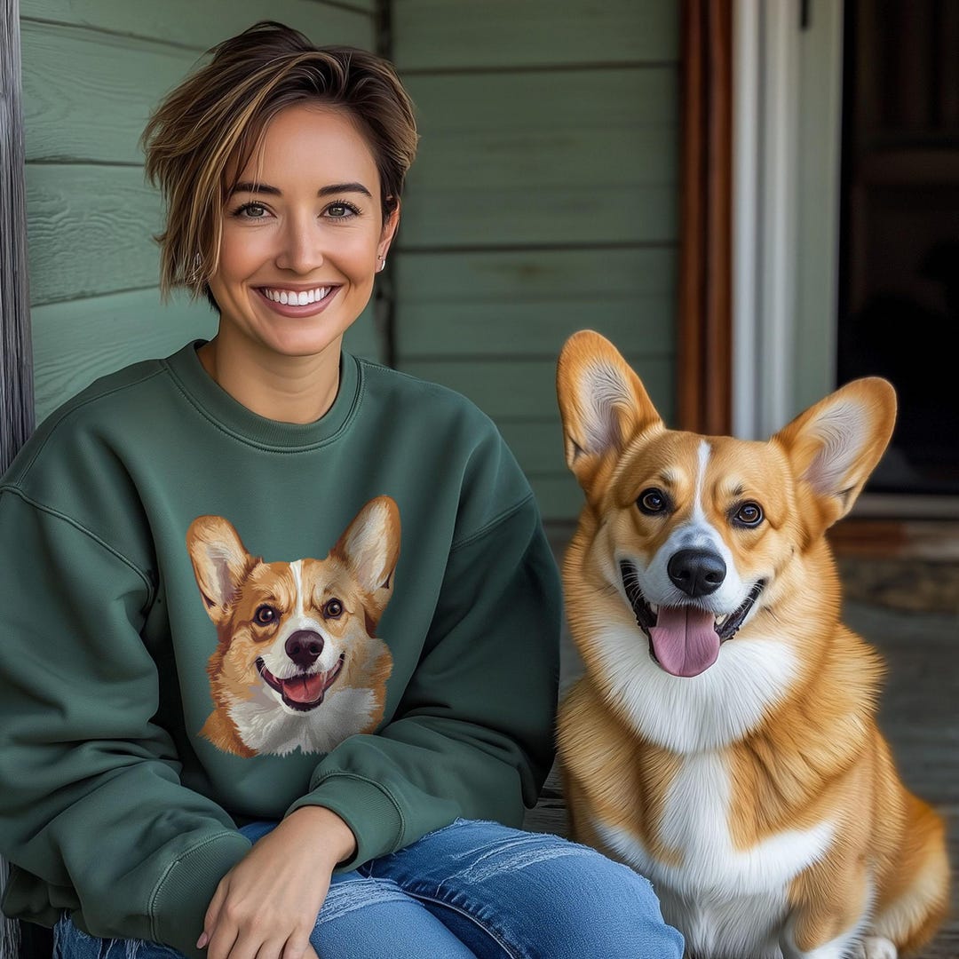 Fun Corgi Sweatshirt Custom Pet Keepsake Gift Dog Memorial Tricolor ...