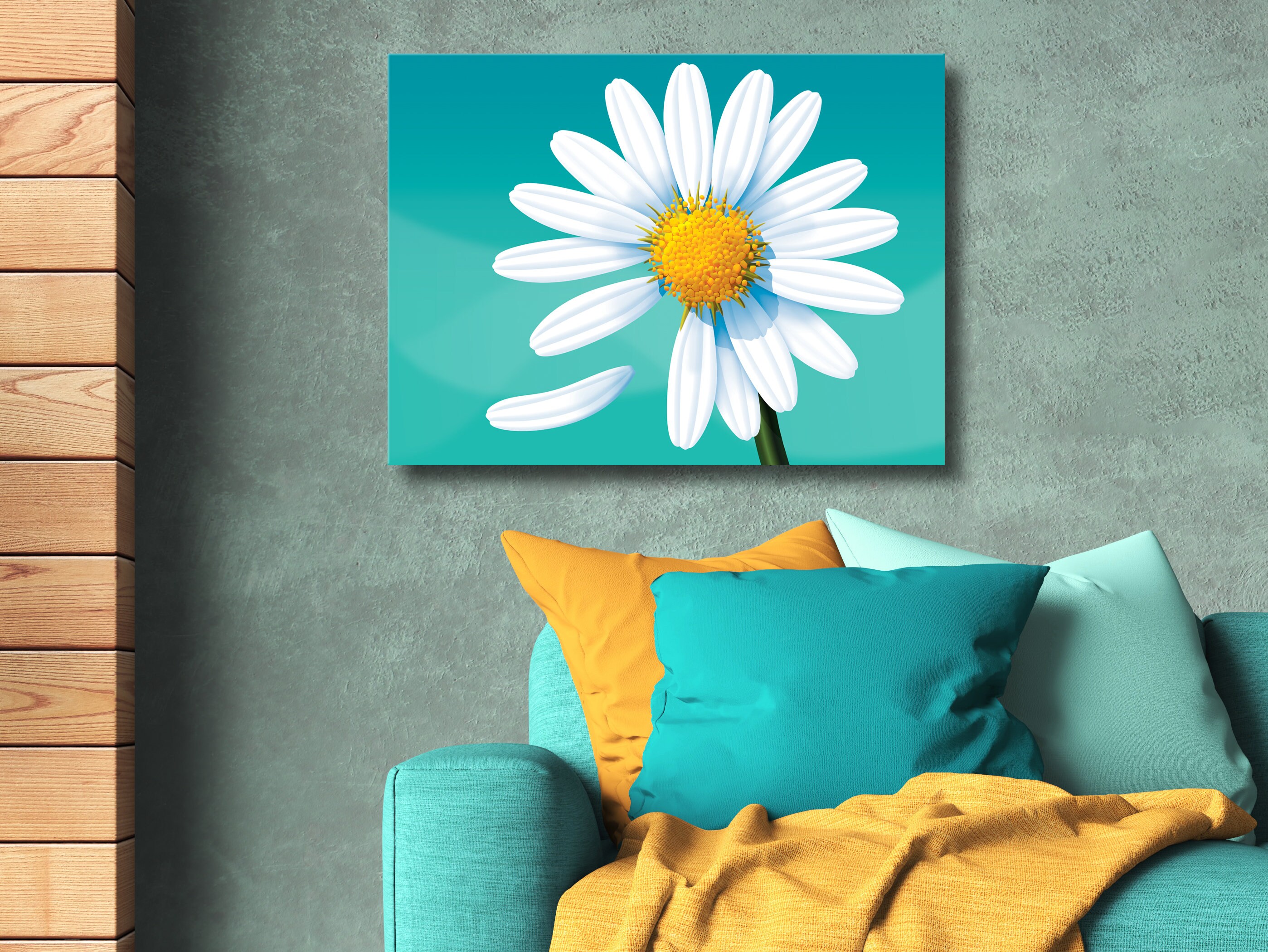Daisy Art Print Wedding Flower Print Daisy Canvas Gift for Couple Daisy ...