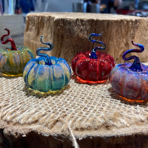 Mini Glass Pumpkin - Etsy