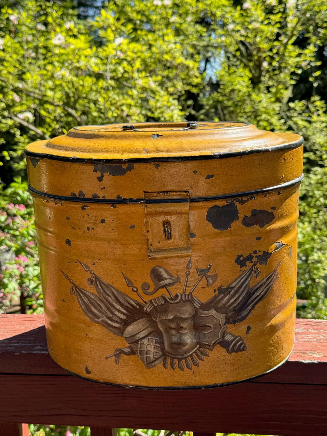 Antique Civil War Metal Hat Box - Etsy