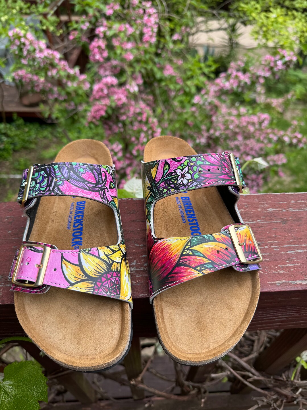 Custom Ally Spray Design Women’s Birkenstock Sandles Size 39 - Etsy