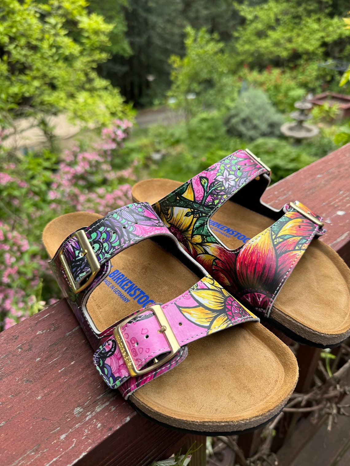 Custom Ally Spray Design Women’s Birkenstock Sandles Size 39 - Etsy