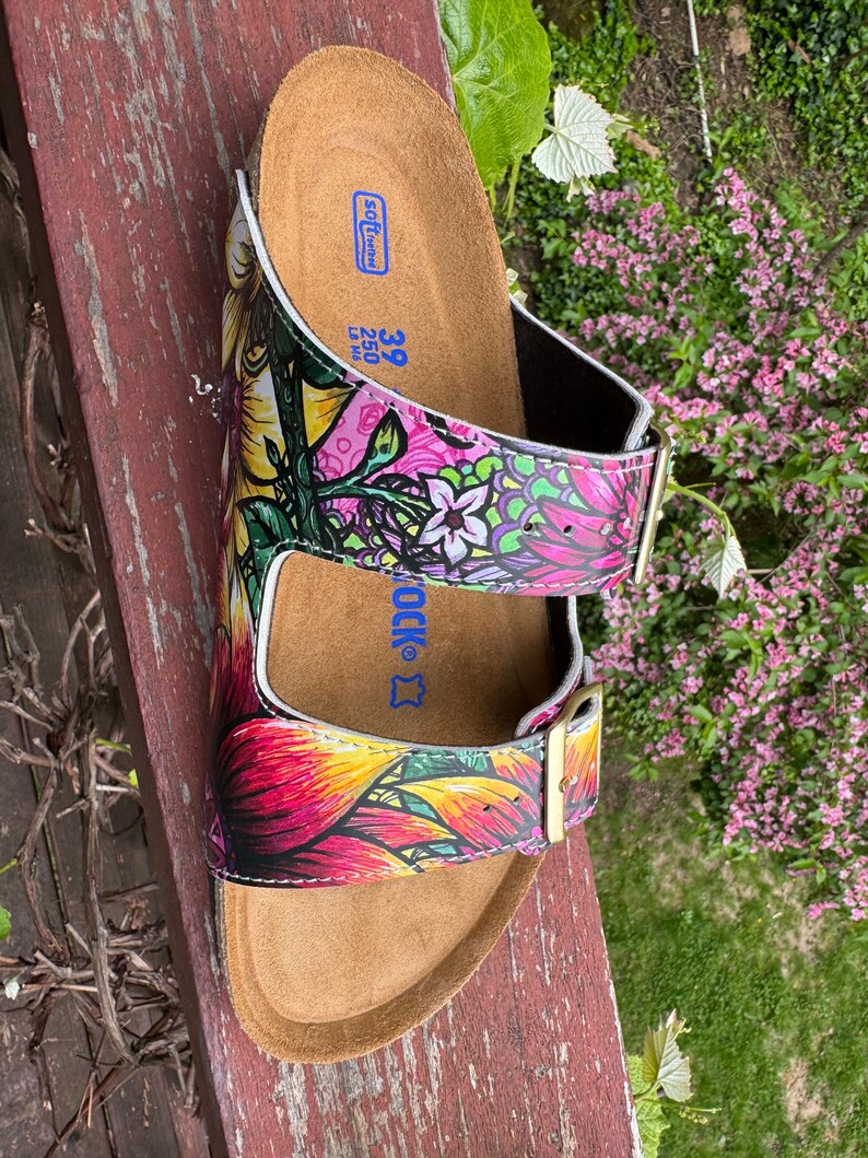 Custom Ally Spray Design Womens Birkenstock Sandles Size 39 - Etsy