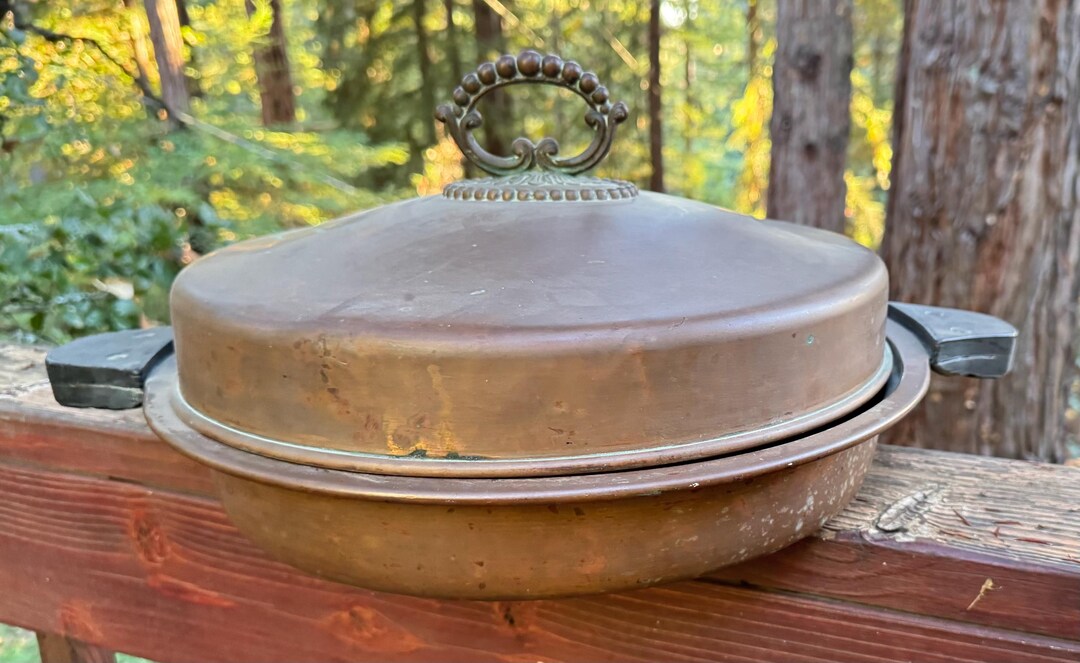 Antique English 17” Copper Clad Cauldron or Paella Pan - Etsy