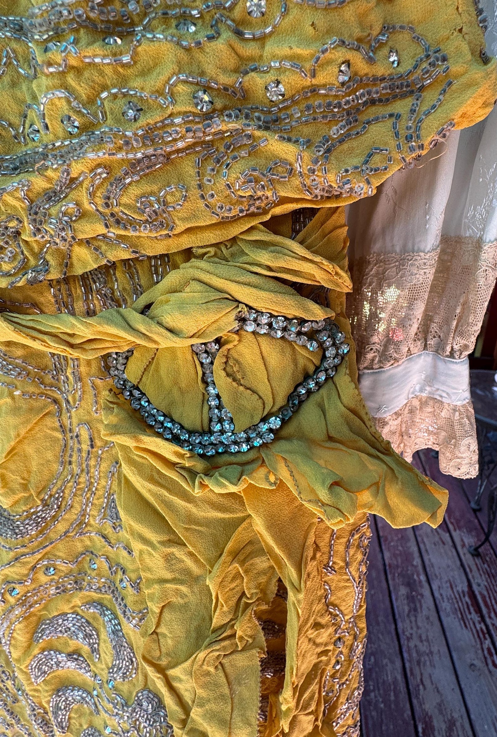 Gorgeous Beaded Mustard Yellow 1920s Dress With Rhinestone Hip Tie - Etsy