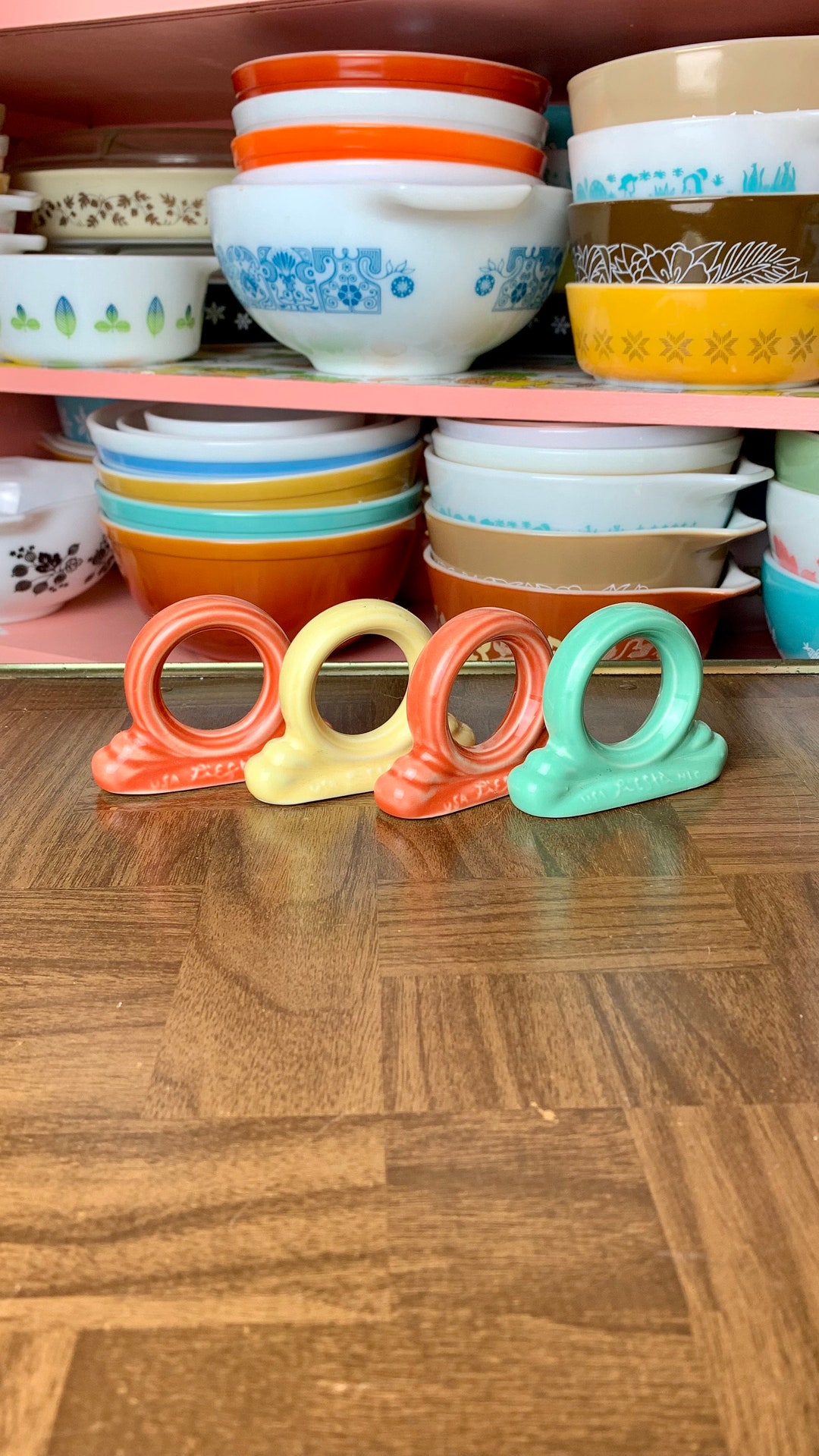 Set of Four Fiestaware Ceramic Napkin Rings Includes Two Persimmon One ...